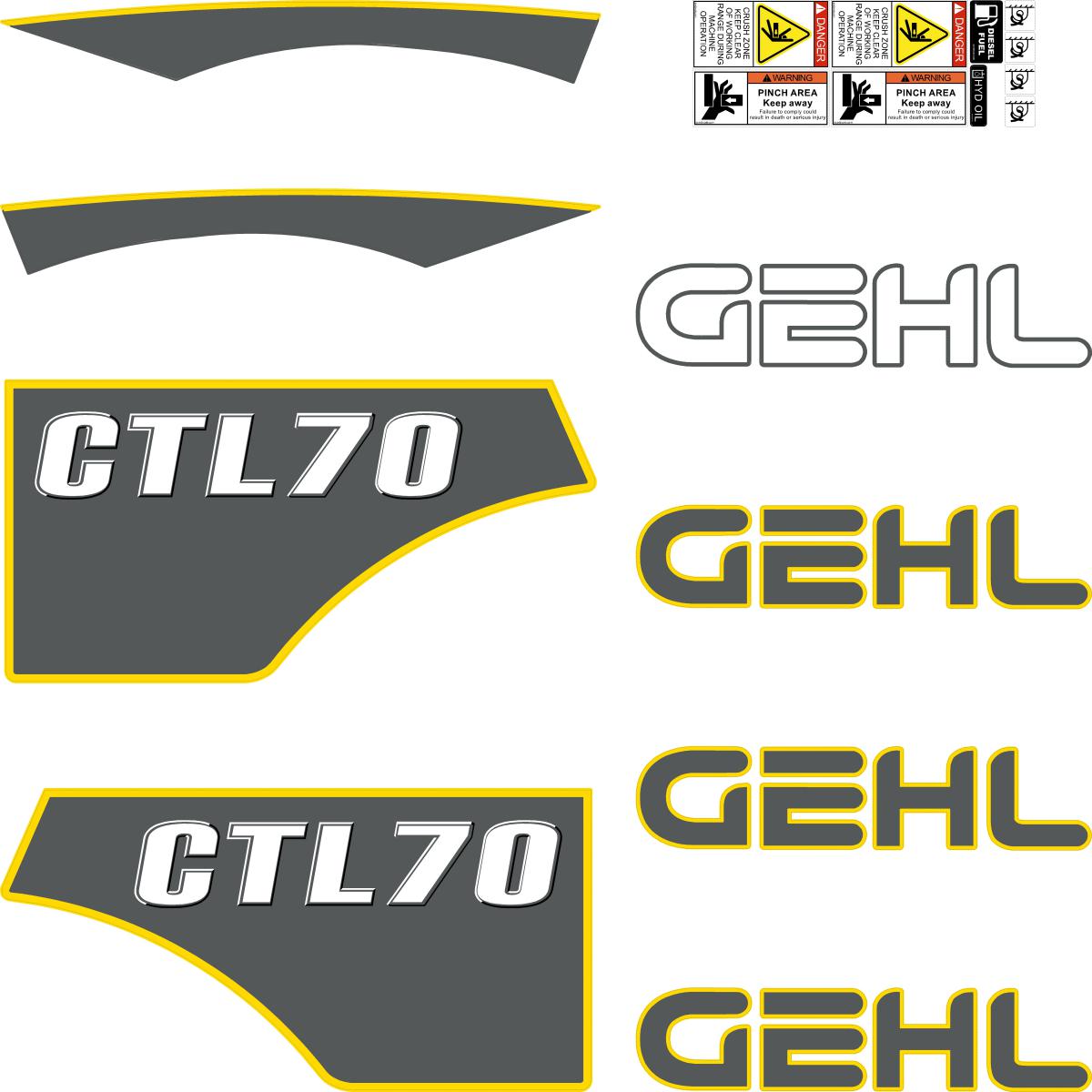 Gehl CTL70 Decals Compact Tracked Loader Decal Set / Sticker Kit