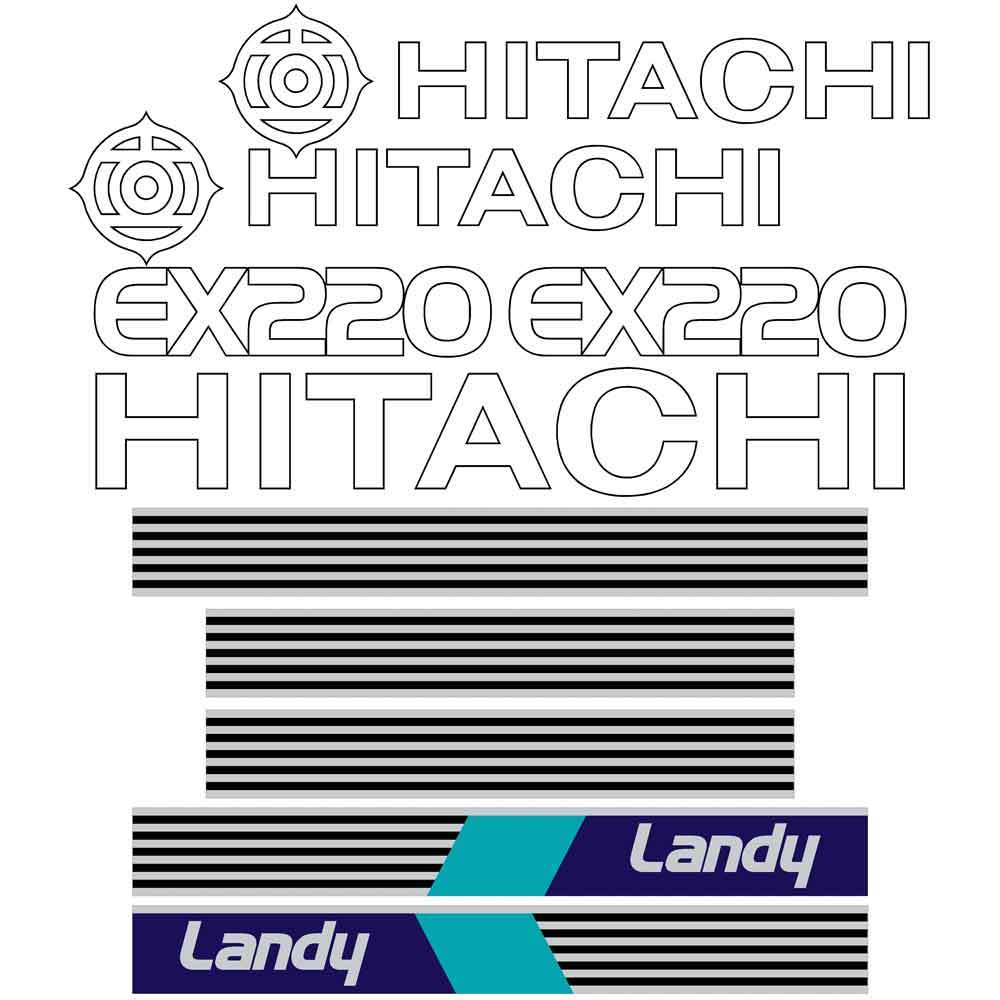 Hitachi EX220-1 Decal Set / Sticker Kit
